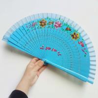 China [I AM YOUR FANS] Europe Style Hand Painted Spanish Fan Wood Hollow Out Folding Hand Wedding Fan Can Customized for sale