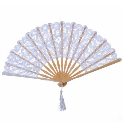 China [i Am Your Fans] Fashionable and Personalized Spanish Wedding Hand Fan Cotton Handmade Women's Lace Fan for sale
