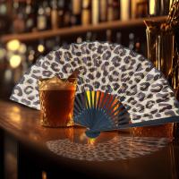 China Classic Leopard Print Wedding Fans Sexy Dance Fans Hand Fan Bamboo Ribs Hand Fan Custom for sale