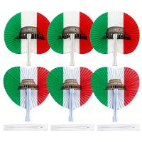 China Factory Price Wedding Decor Heart-shaped Round Fan Hand Held Paper Fans With Plastic Handle for sale