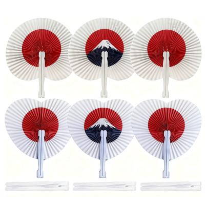 China Decorative Paper Folding Fans Folding Custom Paper Accordion Fans Include Heart Shaped Round Shaped for Bridal Shower Dancing for sale