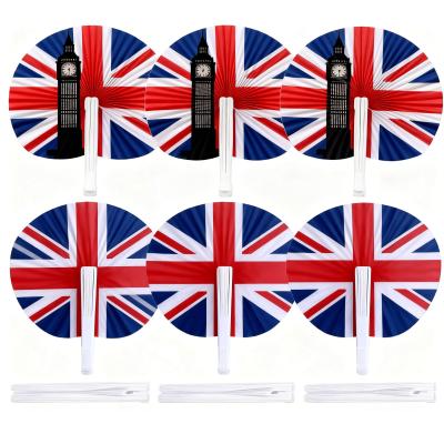 China Simple Folding Round Paper Fan Portable Travel Mini Small Round Fan Heart-shaped Small Folding Kindergarten Gifts Fan for sale