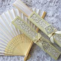 China Craft Woman Fans Bamboo Rib Silk Fan Wedding Favor Hand Fans With Gift Box for sale