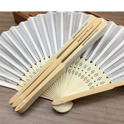China [I AM YOUR FANS] Order Directly White Wedding Gifts Favor 15 Colors Silk Hand Fan Wedding Fan for sale