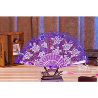 China Spanish Translucent Lace Rose Fan Gilded Wing Chun Dance Fan European Style Fabric Silk Folding Hand Fan for sale