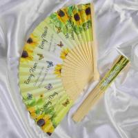 China [Send in Seconds] Personalized Hand Fan Crafts Bamboo Folding Fans for Wedding Decoration for sale