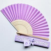 China [I AM YOUR FANS] Natural Wood Silk Hand Fan for Wedding Favors & Party Gifts for sale