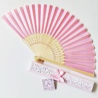 China [I AM YOUR FANS] Natural Wood Silk Hand Fan for Wedding Favors & Party Gifts for sale
