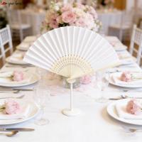China Factory Price Wholesale Wedding Favors Gifts Fans Bamboo Hand Fan With Gauze Bag for sale