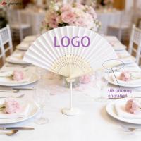 China Factory Price Wholesale Wedding Favors Gifts Fans Bamboo Hand Fan With Gauze Bag for sale