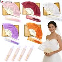 China Factory Price Wholesale Wedding Favors Gifts Fans Bamboo Hand Fan With Gauze Bag for sale