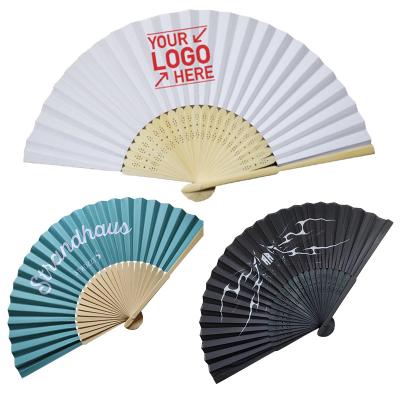 China Hot Sale Woman Small Size Fan Wholesale Wedding Fan Customized Logo Foldable Handfan Fabric Folding Hand Fans for Summer for sale
