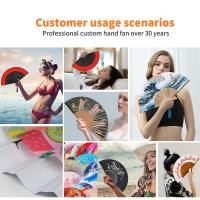 China Factory Price 21CM 8inch Cheap Bamboo Handle White Silk Printing Bride Wedding Party Bamboo Fabric Hand Held Fan for sale