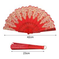 China [I AM YOUR FANS]Personalize Wedding Hand Fans Folding Plastic/Wooden/Bamboo Hand Fan With Lace for sale