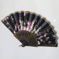 China [I AM YOUR FANS]Hot Selling 9inch/23CM L Flower Sakura Plastic  Folding Hand Fans Party Favor Dance Hand Fan for sale