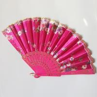 China [I AM YOUR FANS]Hot Selling 9inch/23CM L Flower Sakura Plastic  Folding Hand Fans Party Favor Dance Hand Fan for sale