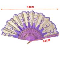 China [I AM YOUR FANS]Decorative Stamping Design Wedding Hand Held Plastic Folding Fan With Lace for sale