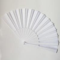 China [I AM YOUR FANS] Sufficient Stock White Fabric Wholesale Summer Solid Color Plastic Promotional Hand Fan for sale