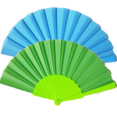 China New Arrival Factory Price Printed Plastic Fabric Hand Fan Folding Handheld Fans for sale