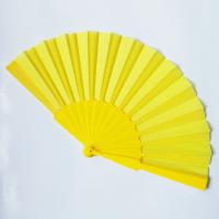 China New Arrival Factory Price Printed Plastic Fabric Hand Fan Folding Handheld Fans for sale