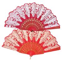 China [I AM YOUR FANS]Personalized Pp Plastic Ribs Lace Fan Hand Held Fans for Wedding for sale