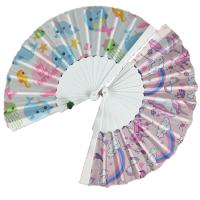 China Wholesale Portable Small Plastic Fans Plastic Hand Fan Handle Folding Fan for sale