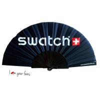 China Shinning Handmade Fan Plastic Skeleton Folding Fabric Hand Fan With Gift Box Silk Folding Fans for sale