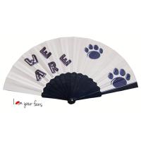 China Shinning Handmade Fan Plastic Skeleton Folding Fabric Hand Fan With Gift Box Silk Folding Fans for sale