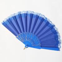 China [I AM YOUR FANS] Sufficient Stock! Spanish Style Laced Print Name Date Plastic Frame Silk Hand Folding Lace Fan for sale