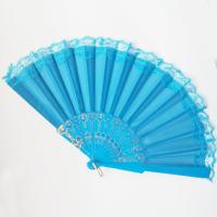 China [I AM YOUR FANS] Sufficient Stock! Spanish Style Laced Print Name Date Plastic Frame Silk Hand Folding Lace Fan for sale