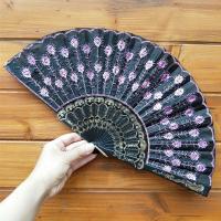 China [I AM YOUR FANS]Hot Selling 9inch/23CM L Classic Plastic Frame Fabric Dancing Hand Fan for Holiday Events Wedding for sale