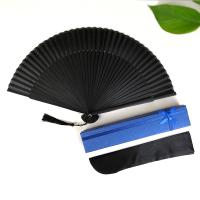 China Customize Flower Edge Wedding Favour Fans Silk Fan Folding Bamboo Hand Fans With Tassels for sale
