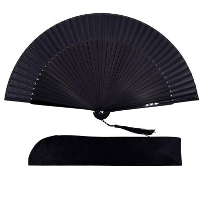 China Custom Retro Style Dance Wedding Party Decorate Foldable Hand Fan Bamboo Silk Fan for sale