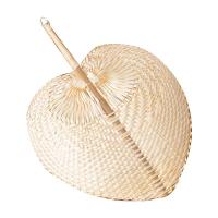 China 2020 Pure Handmade DIY Heart Shaped Bamboo Woven Summer Cooling Hand Fan for sale