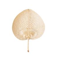 China 2020 Pure Handmade DIY Heart Shaped Bamboo Woven Summer Cooling Hand Fan for sale