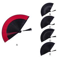 China [I AM YOUR FANS]Chinese Paint Black Folding Fan Decorative Hand Fan for Dance for sale