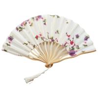 China I AM YOUR FANS 16 Colours Seashell S Shape Silk Hand Fan Bamboo Ribs Fabric Folding Hand Fan for Wedding Gift for sale