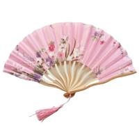 China I AM YOUR FANS 16 Colours Seashell S Shape Silk Hand Fan Bamboo Ribs Fabric Folding Hand Fan for Wedding Gift for sale