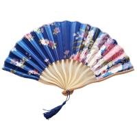 China I AM YOUR FANS 16 Colours Seashell S Shape Silk Hand Fan Bamboo Ribs Fabric Folding Hand Fan for Wedding Gift for sale