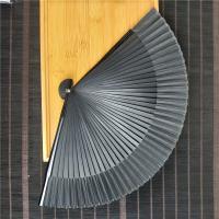 China Chinese Hand Fan Wedding Decoration & Gift Set Hand Made  Bamboo Black Silk Fan for sale