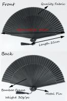 China Chinese Hand Fan Wedding Decoration & Gift Set Hand Made  Bamboo Black Silk Fan for sale