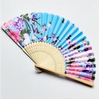 China [I AM YOUR FANS] Sufficient Stock! Best Good Luxury Chinese Stain Fabric Natural Bamboo Manual Hand Fan for Wedding, Souvenir for sale