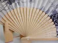 China Custom Personalized 21cm Japanese Satin Fabric Bamboo Gold Flower Hand Folding Fan for Promotion Gift for sale