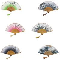 China Chinese and Japanese Style Retro Pattern Silk Hand Fan Art Craft Gift Party Dance Hand Fan for sale