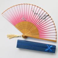 China [I AM YOUR FANS]Recuerdos De Boda Quality Silk Bamboo Hand Fan and Dark Paper Box Personalised Hand Fan for Gifts for sale