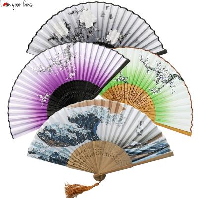 China [I AM YOUR FANS] in Stock Personalized Wedding Hand Fan Bamboo Silk Fan for sale
