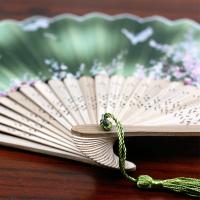 China Custom Printed Silk Hand Fans Folding Bamboo Hand Fan for Weddings Favor for sale