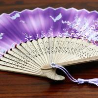China [i Am Your Fans]Event Souvenirs Cheap Bamboo SAKURA  Flower Design Folding Hand Fan Wedding FAVOR for sale