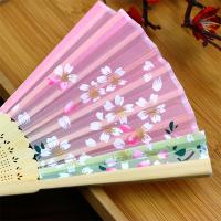 China [I AM YOUR FANS] Sufficient Stock! 12 Designs Lady Bamboo Hand Traditional Print Wonderful Japanese Silk Folding Fan for sale