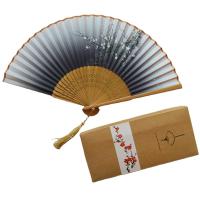 China [I AM YOUR FANS] Traditional High Quality Fabric Polyester Hand Fan With Craft Paper Box for sale